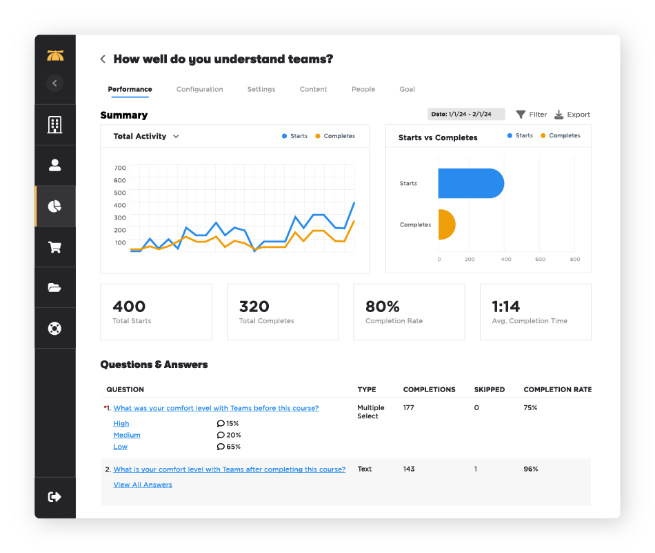 BrainStorm platform | Reporting
